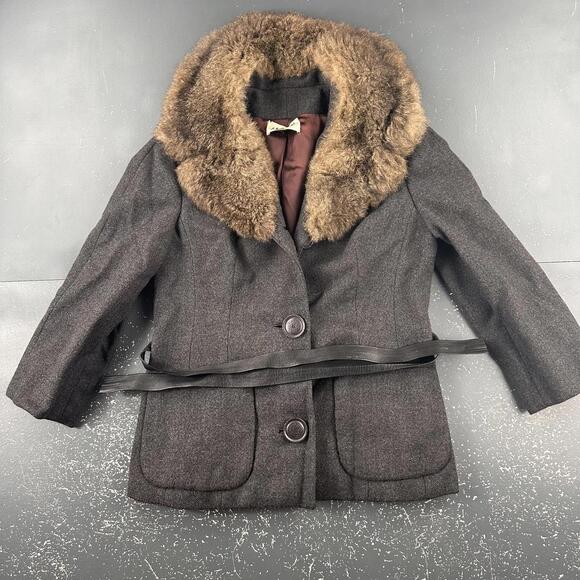 Jackets & Coats | Vtg Zelinka Matlick Pea Coat Small Mink Shawl Collar ...